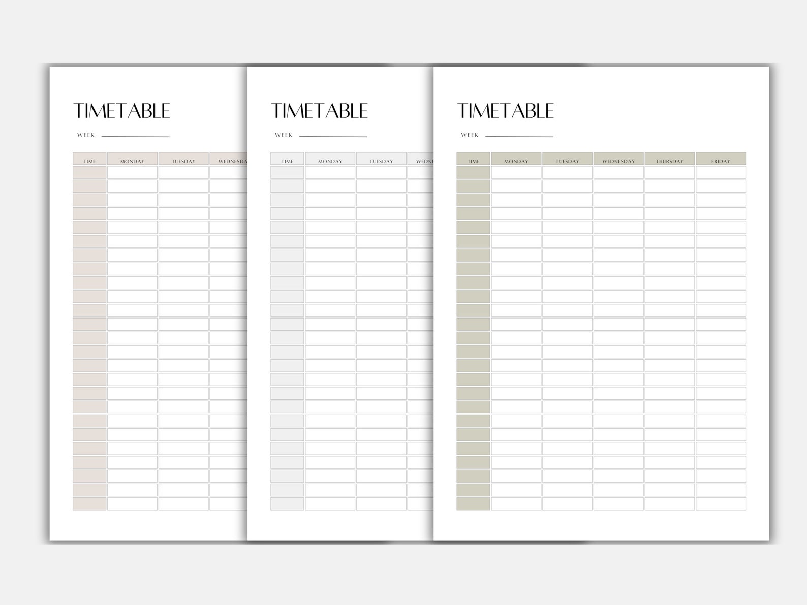 Timetable Planner Template Instant Download, Printable and Fillable ...