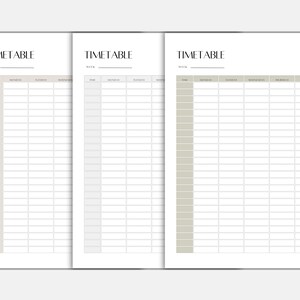 Timetable Planner Template Instant Download, Printable and Fillable ...