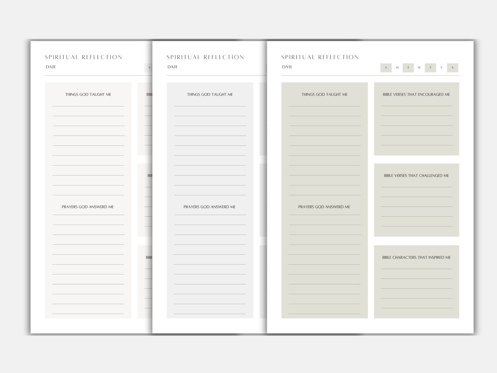 Spiritual Reflection Planner, Instant Download Template A4, A5, Letter ...
