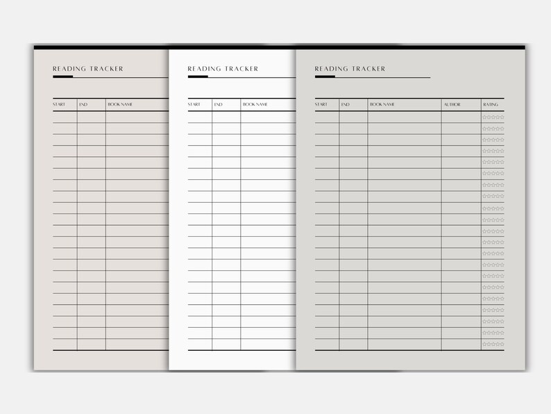 Reading Tracker Fillable and Printable PDF for Ipads, Instant Download ...