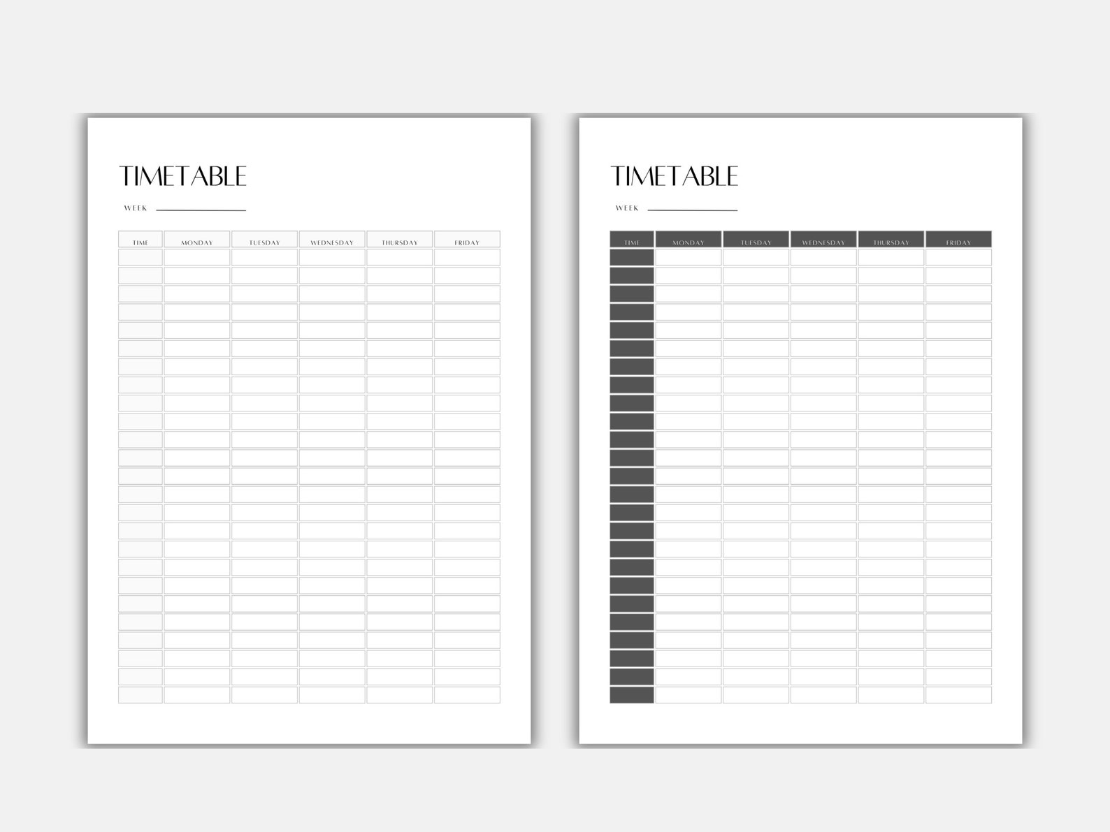 Timetable Planner Template Instant Download, Printable and Fillable ...