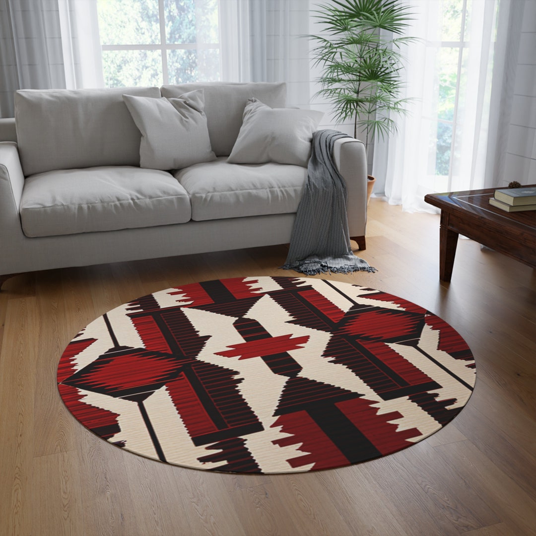 Serape Weaving" Area Rug, Round - Etsy