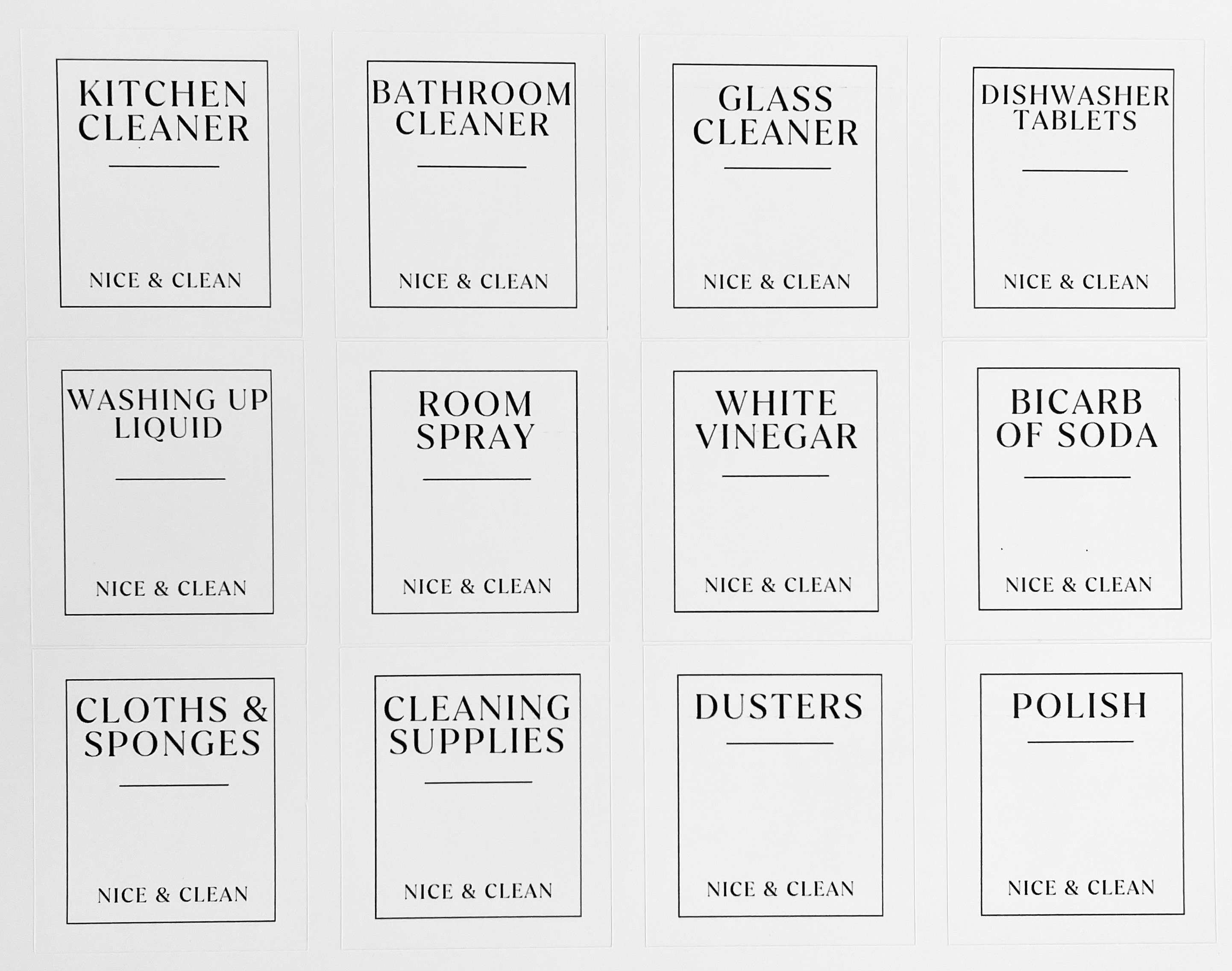 Cleaning Collection Storage Labels - Etsy