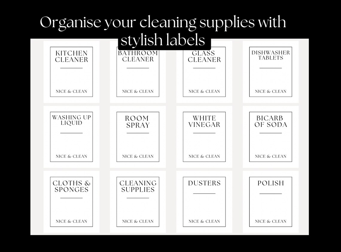 Printable Cleaning Labels - Etsy