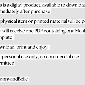Printable Weekly Meal Plan - Etsy
