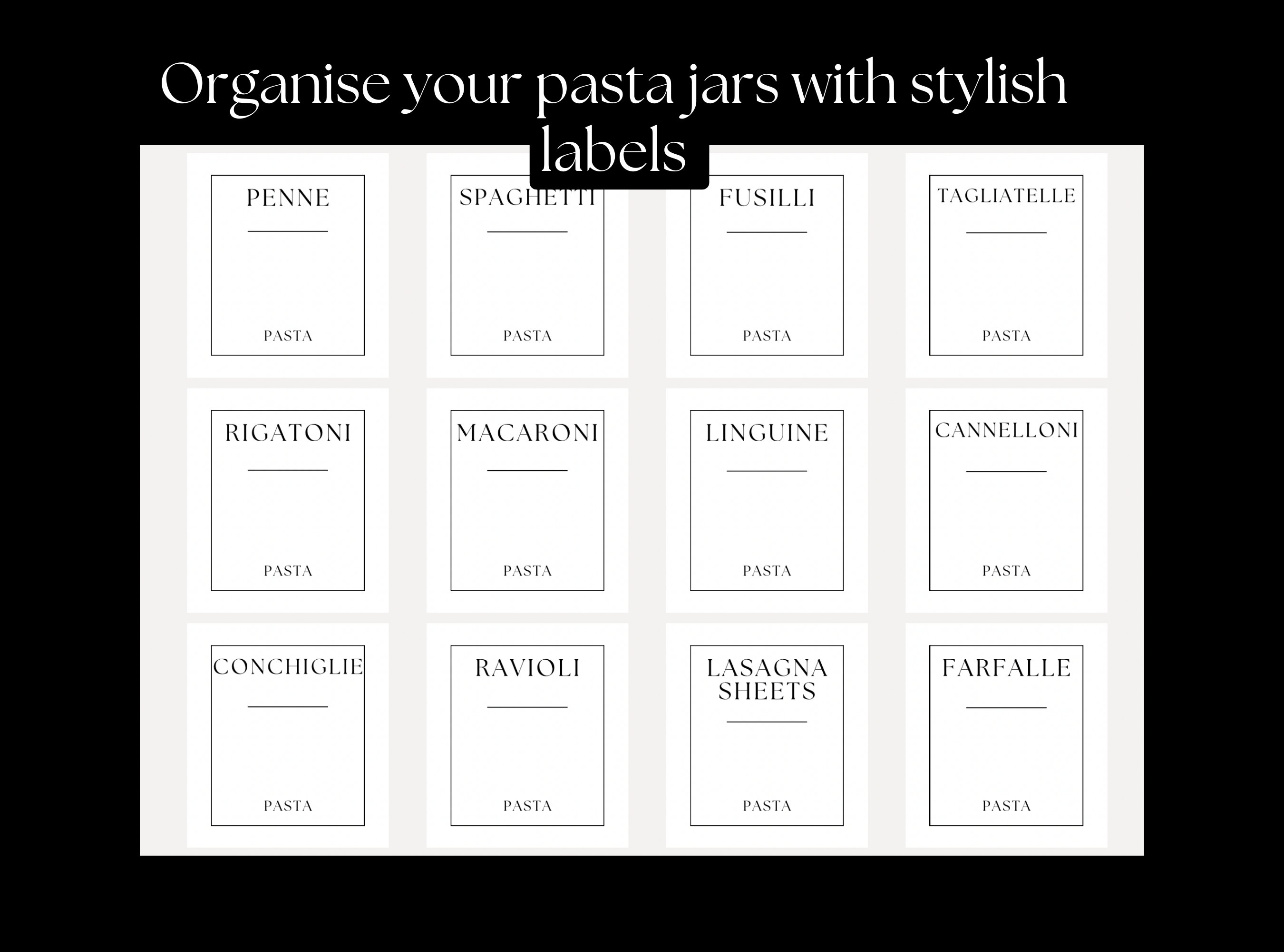 Printable Pasta Labels - Etsy
