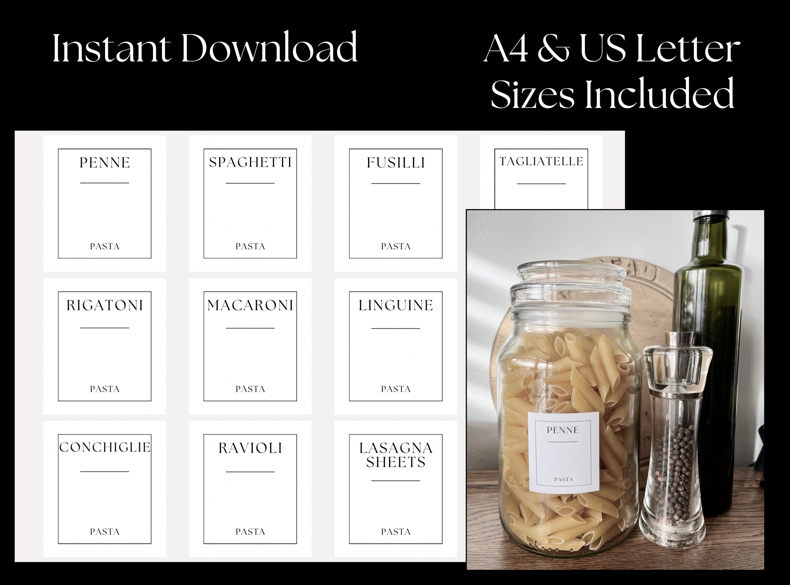 Printable Storage Labels - Editable Pantry Labels - Etsy