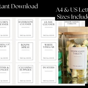 Printable Cleaning Labels - Etsy