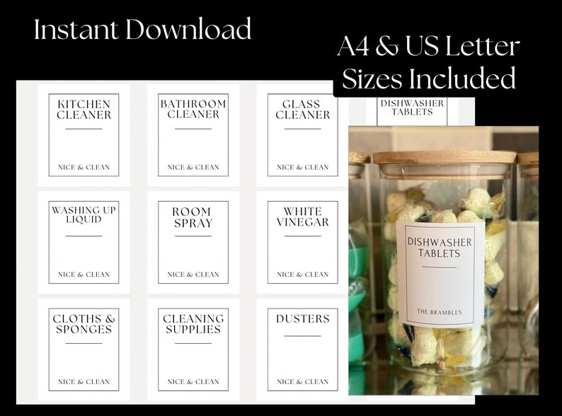 Printable Cleaning Labels - Etsy