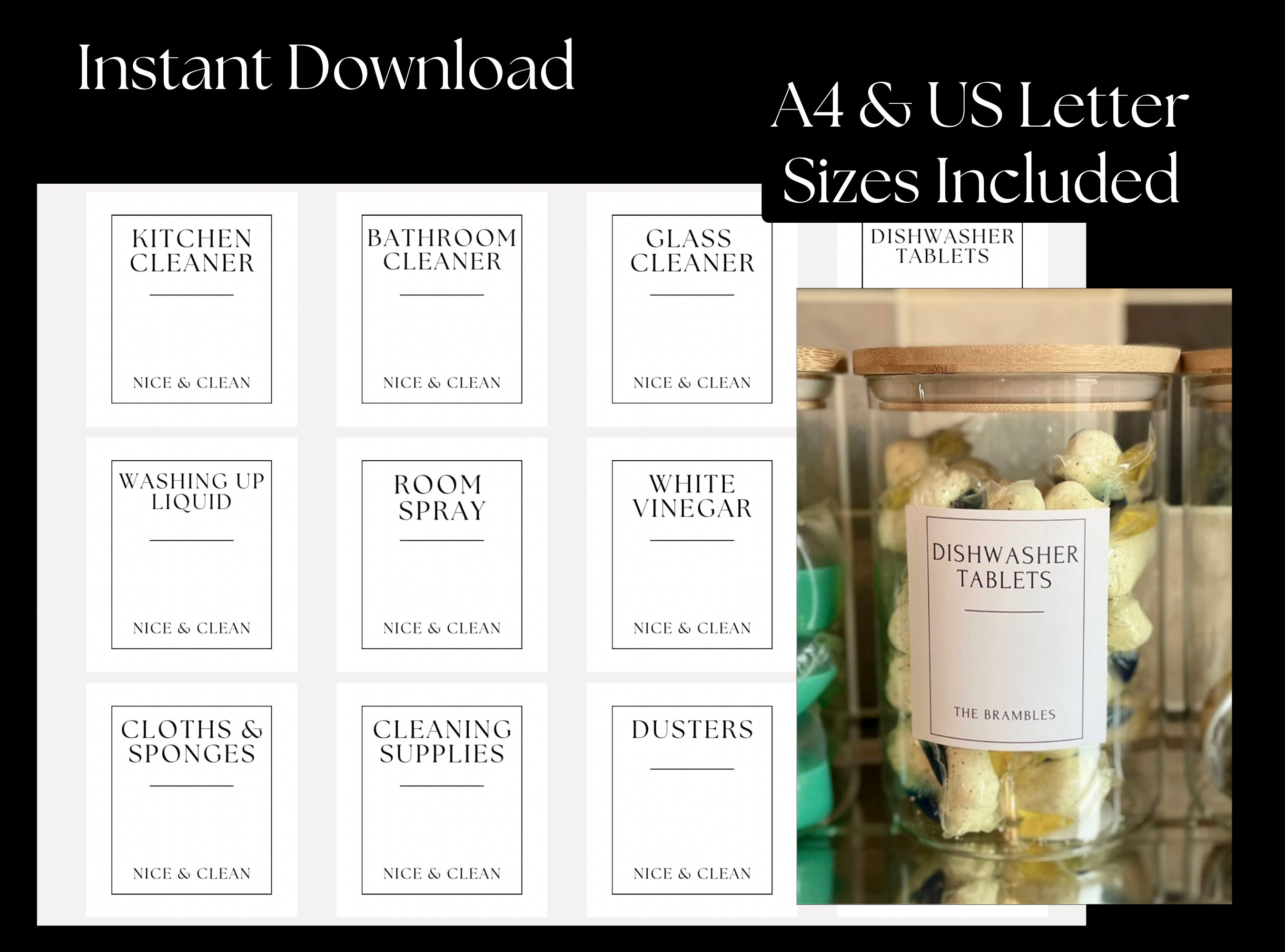 Printable Cleaning Labels - Etsy