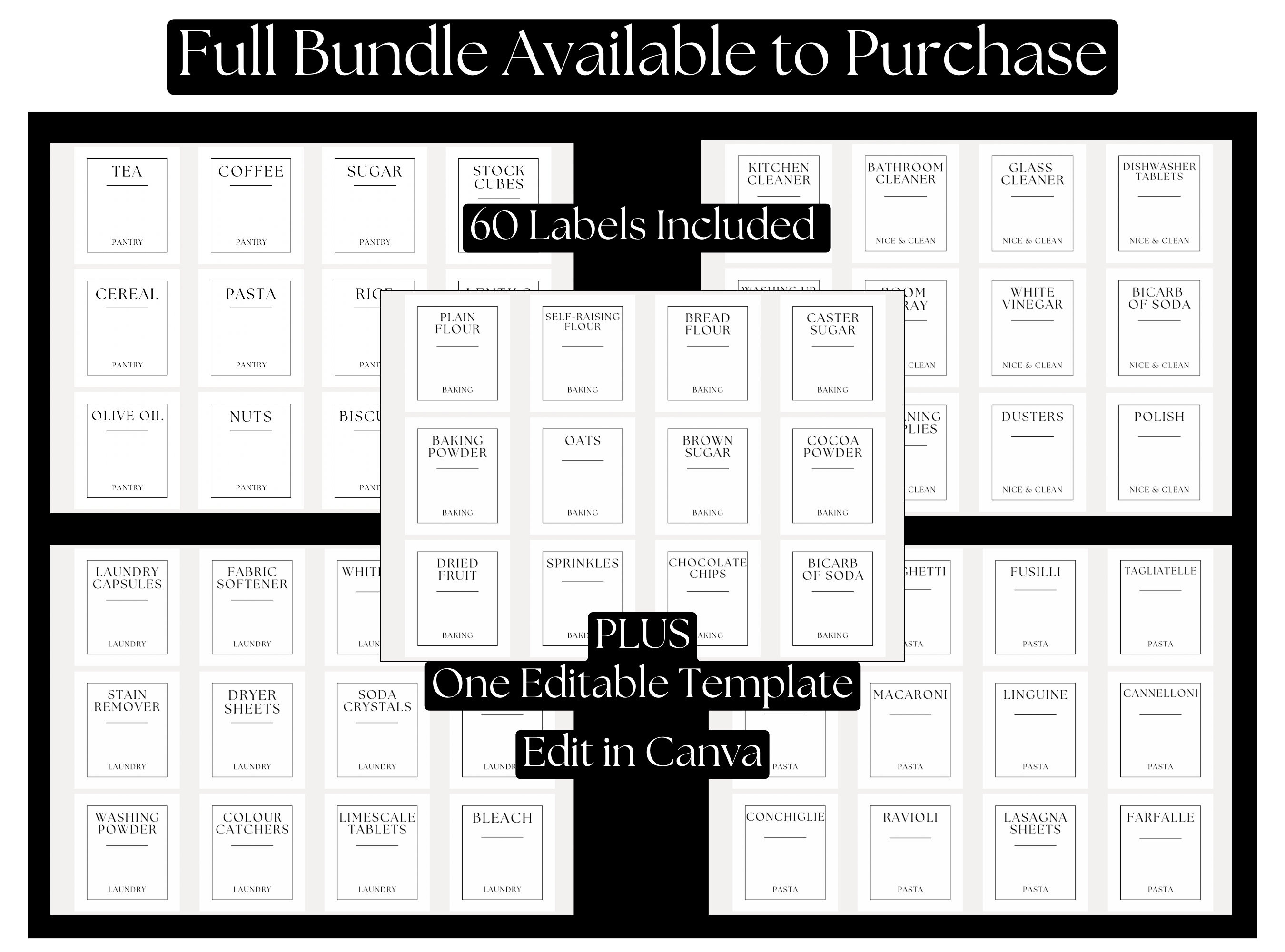 Printable Pasta Labels - Etsy