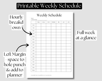 Daily Planner Printable, Digital Planner, Weekly and Monthly Planner ...