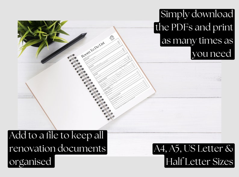 Printable Home Renovation Templates Bundle - Etsy