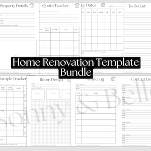 Printable Home Renovation Templates Bundle - Etsy