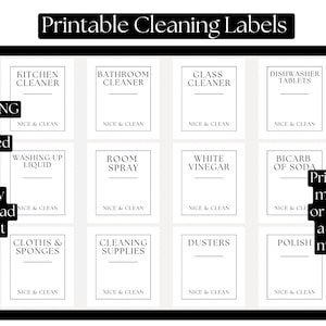 Printable Cleaning Labels - Etsy