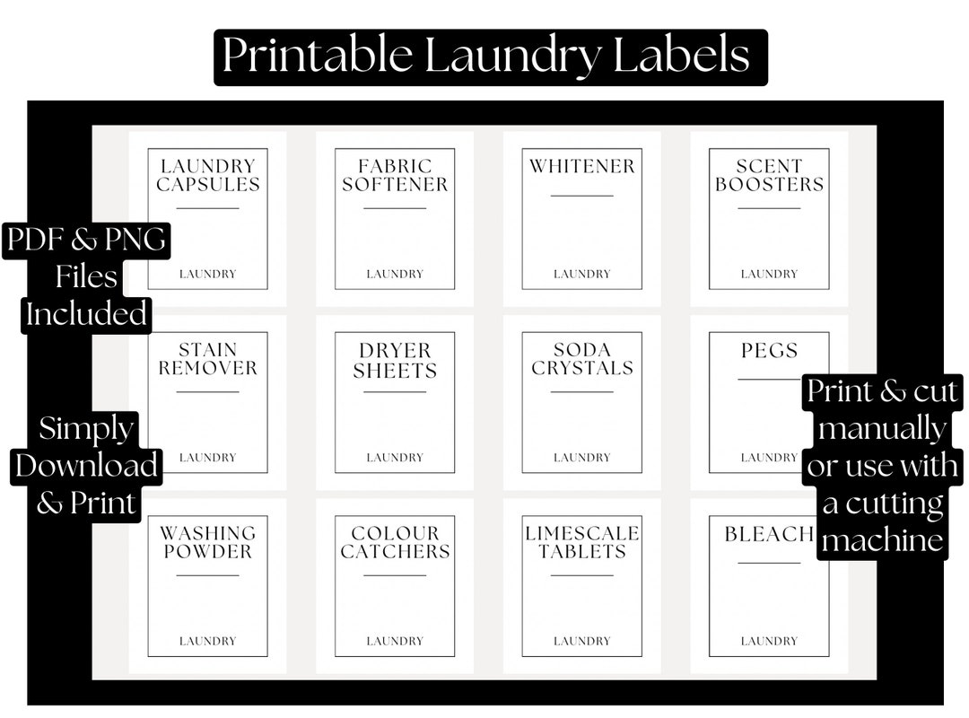 Printable Laundry Labels - Etsy