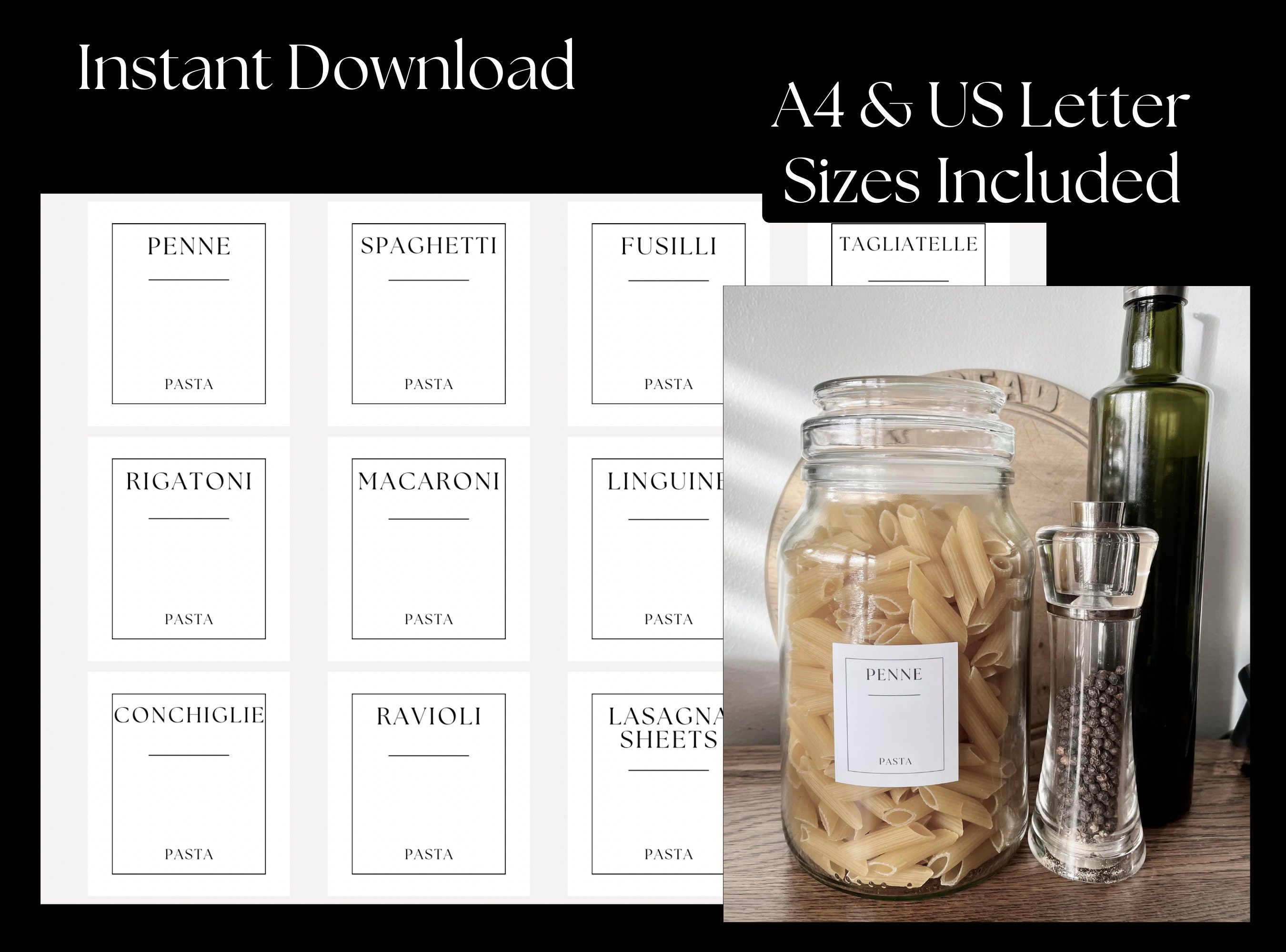 Printable Pasta Labels - Etsy