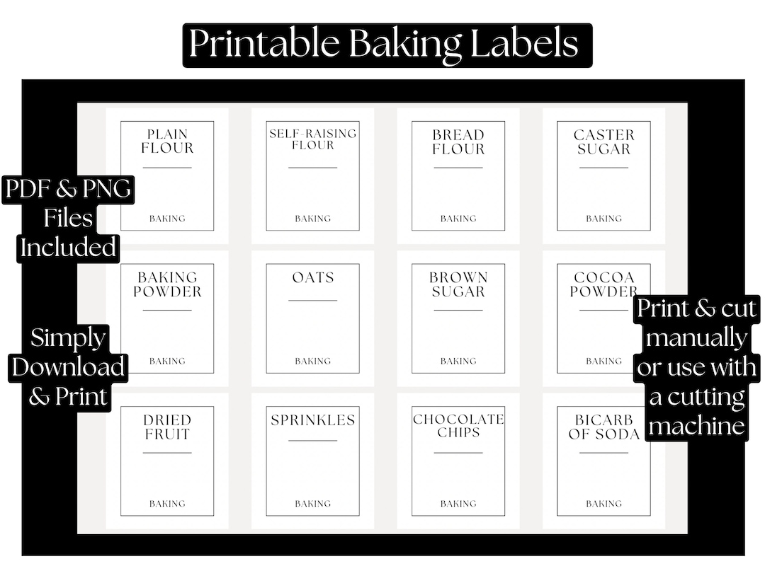 Printable Baking Labels - Etsy