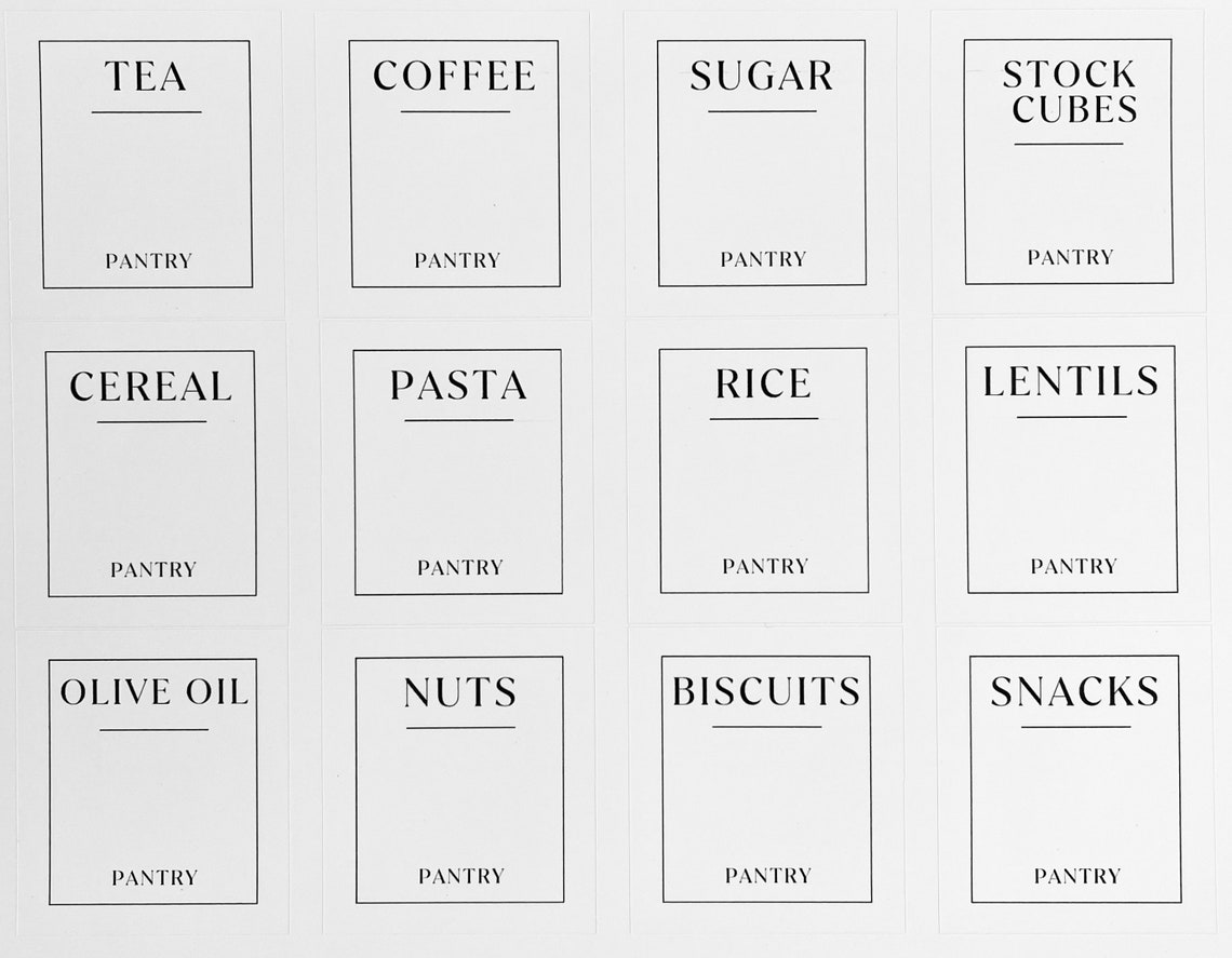 Pantry Collection Kitchen Storage Labels - Etsy