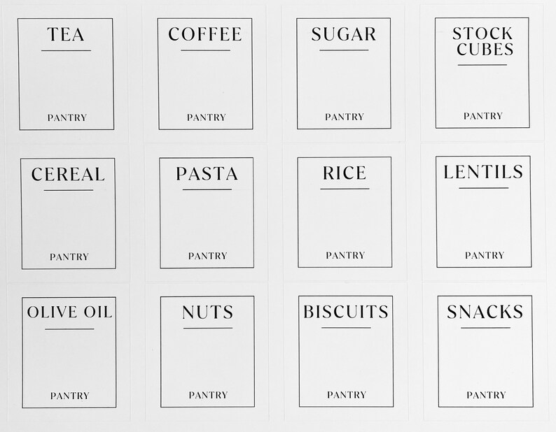 Pantry Collection Kitchen Storage Labels - Etsy