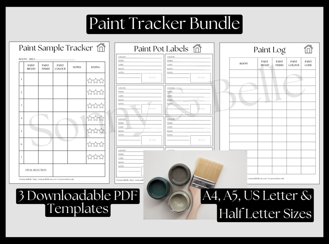 Paint Colour Log - Paint Tracker - Paint Pot Labels - Etsy