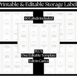 Editable Storage Jar Labels - Printable Pantry Labels - Etsy