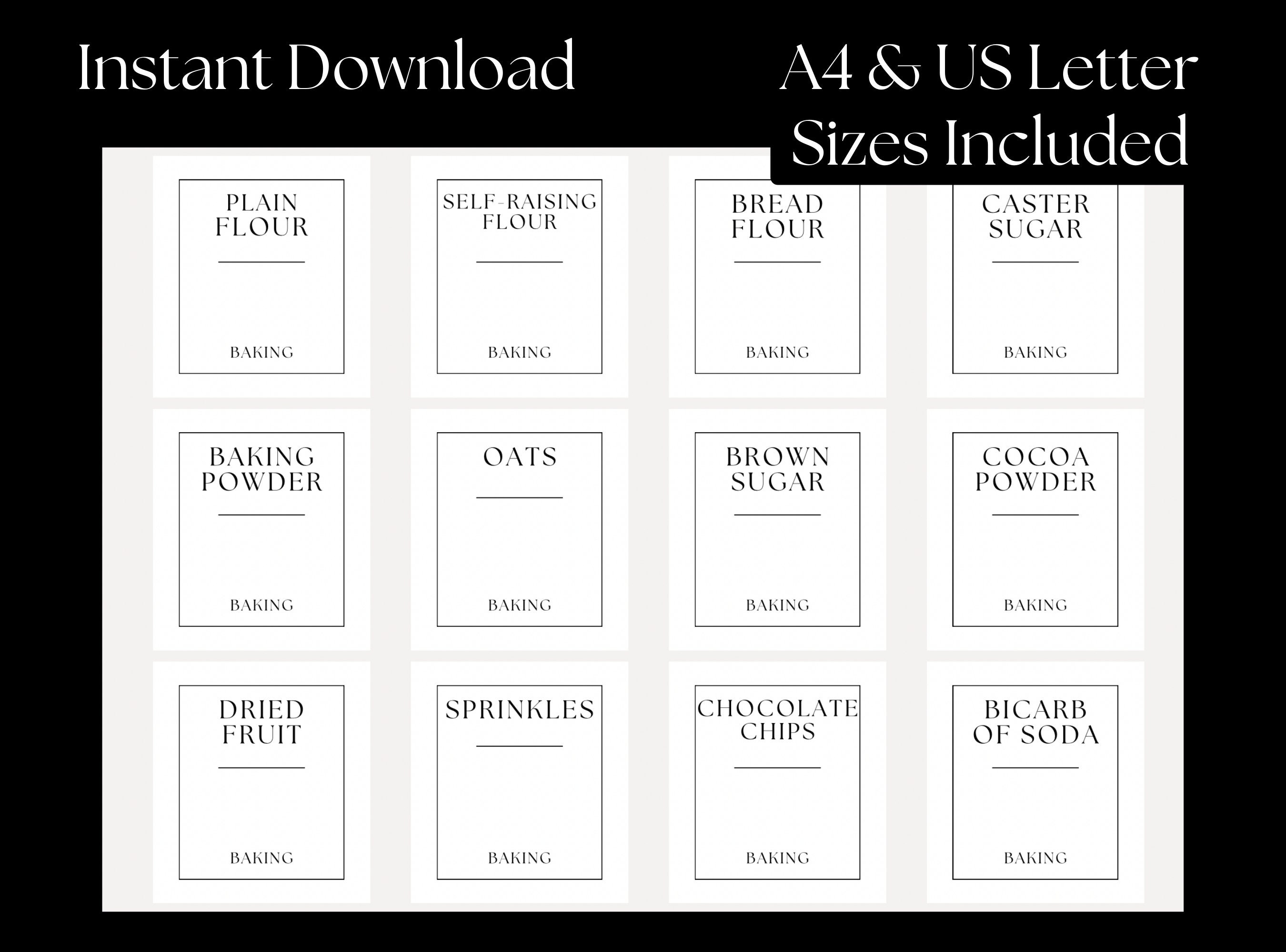 Printable Baking Labels - Etsy