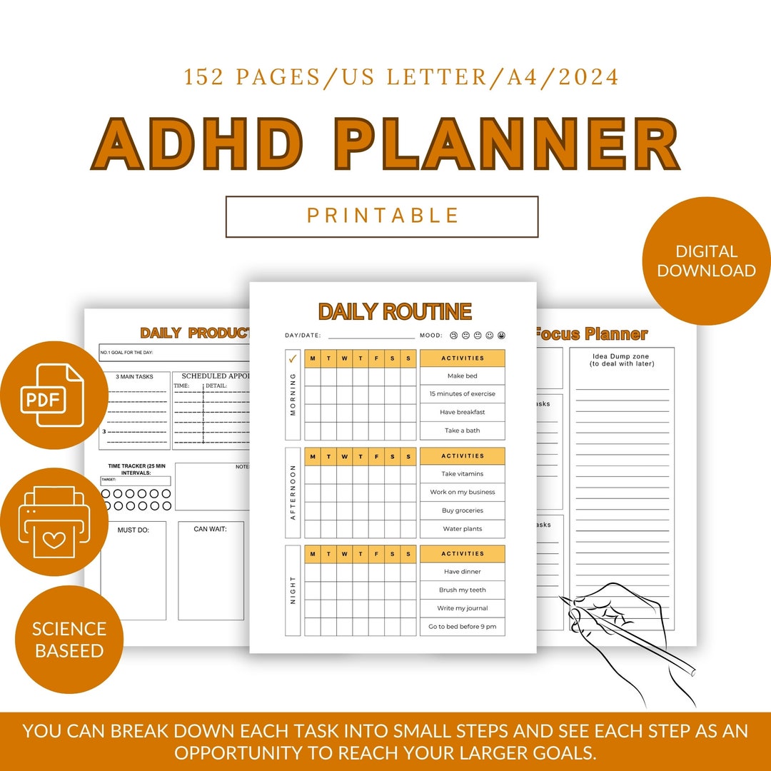 ADHD Planner science Based, ADHD Planner Adult , Adhd Journal, Adhd to ...