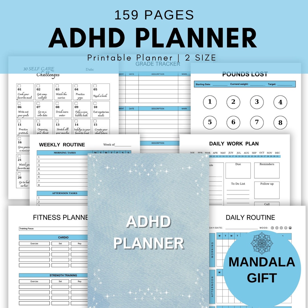 ADHD Planner, Adhd Planner Adult, Adhd Productivity, Adhd Planner ...