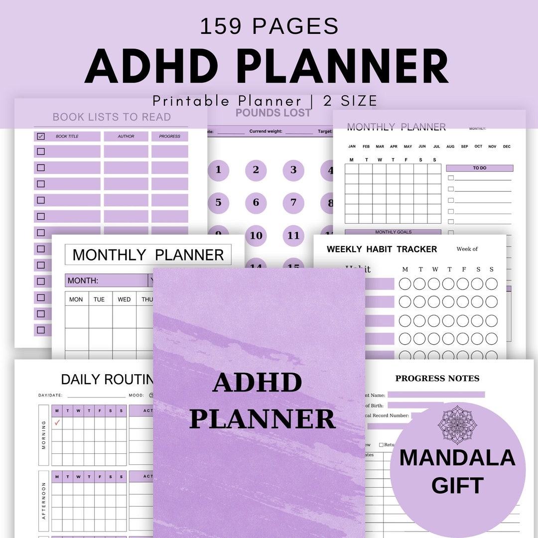 ADHD Planner, Adhd Planner Adult, Adhd Productivity, Adhd Planner ...