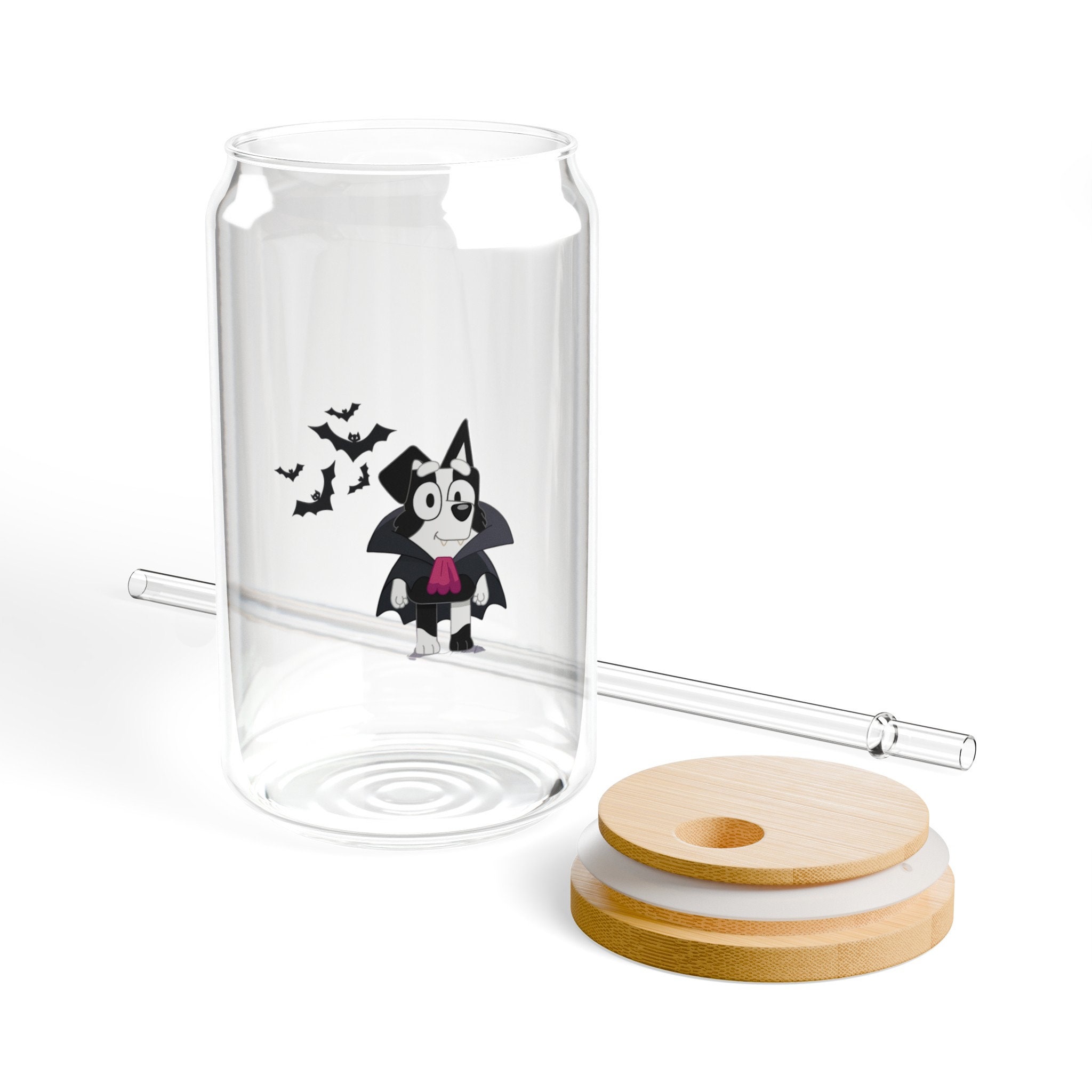 Vampire, Bluey Dog, Halloween Bluey Cup, 16 Oz Beer Glass Mug, Sipper ...