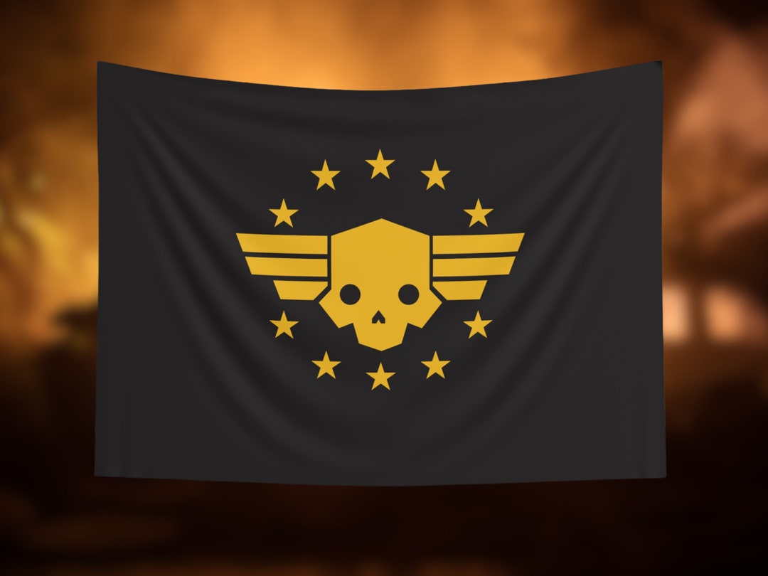 Helldivers 2 Skull Wing Flag, Gaming Flag Gift, Taste of Democracy ...