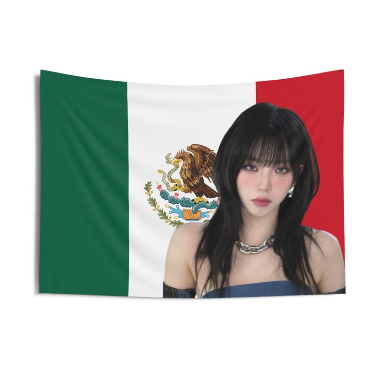 AESPA Karina Wolf Cut Mexico Flag, Aespa Karina My World Kpop Flag ...