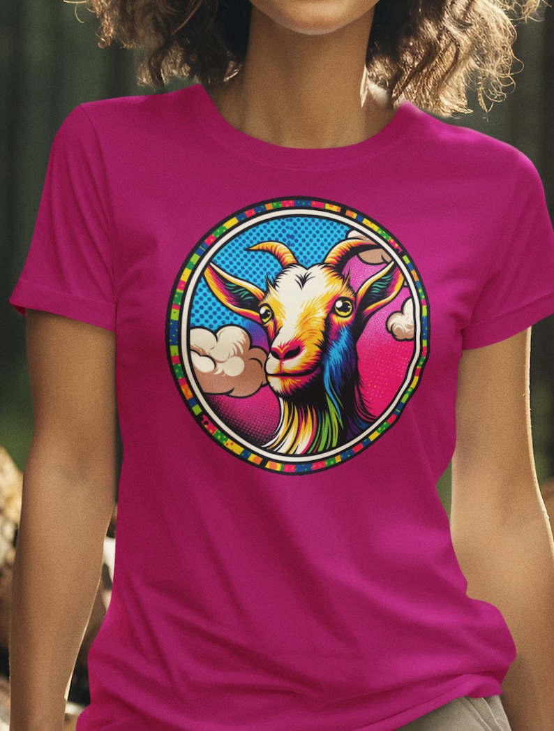 Colorful Goat Shirt, Cool Goat Lady, Farm Animal Shirt, Original Goat ...