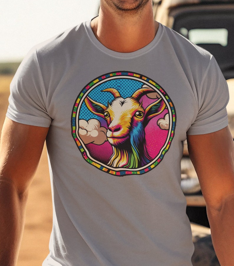 Colorful Goat Shirt, Cool Goat Lady, Farm Animal Shirt, Original Goat ...