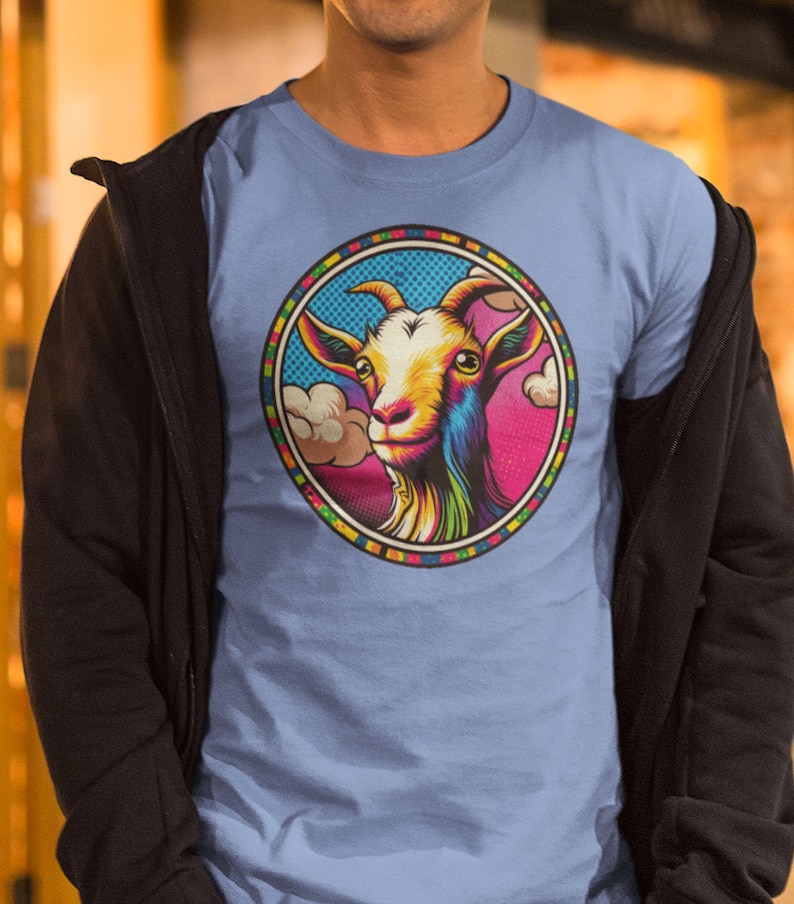 Colorful Goat Shirt, Cool Goat Lady, Farm Animal Shirt, Original Goat ...