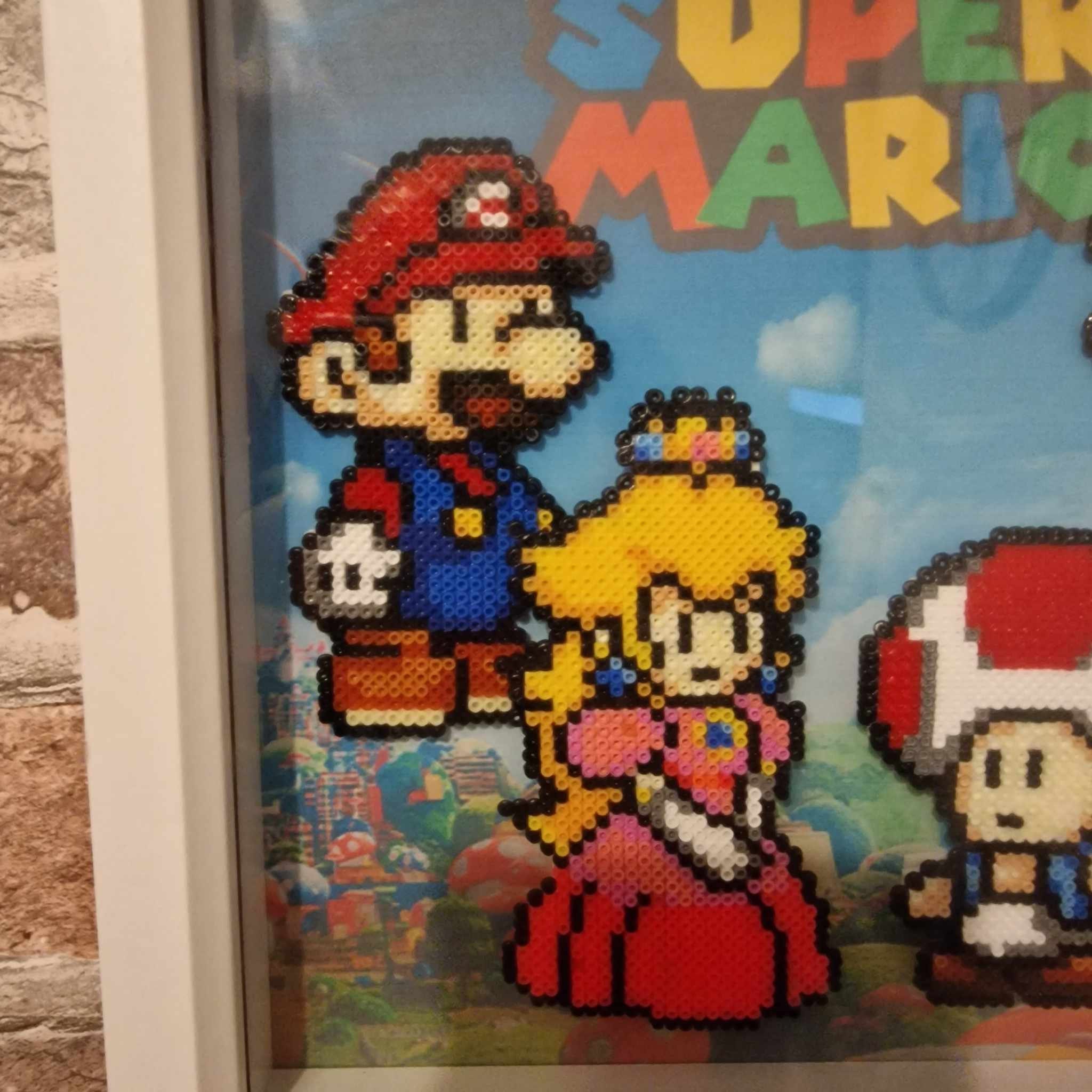 Pixel Art Shadowbox Frame - Mario, Luigi, Princess Peach, Toad - Etsy UK
