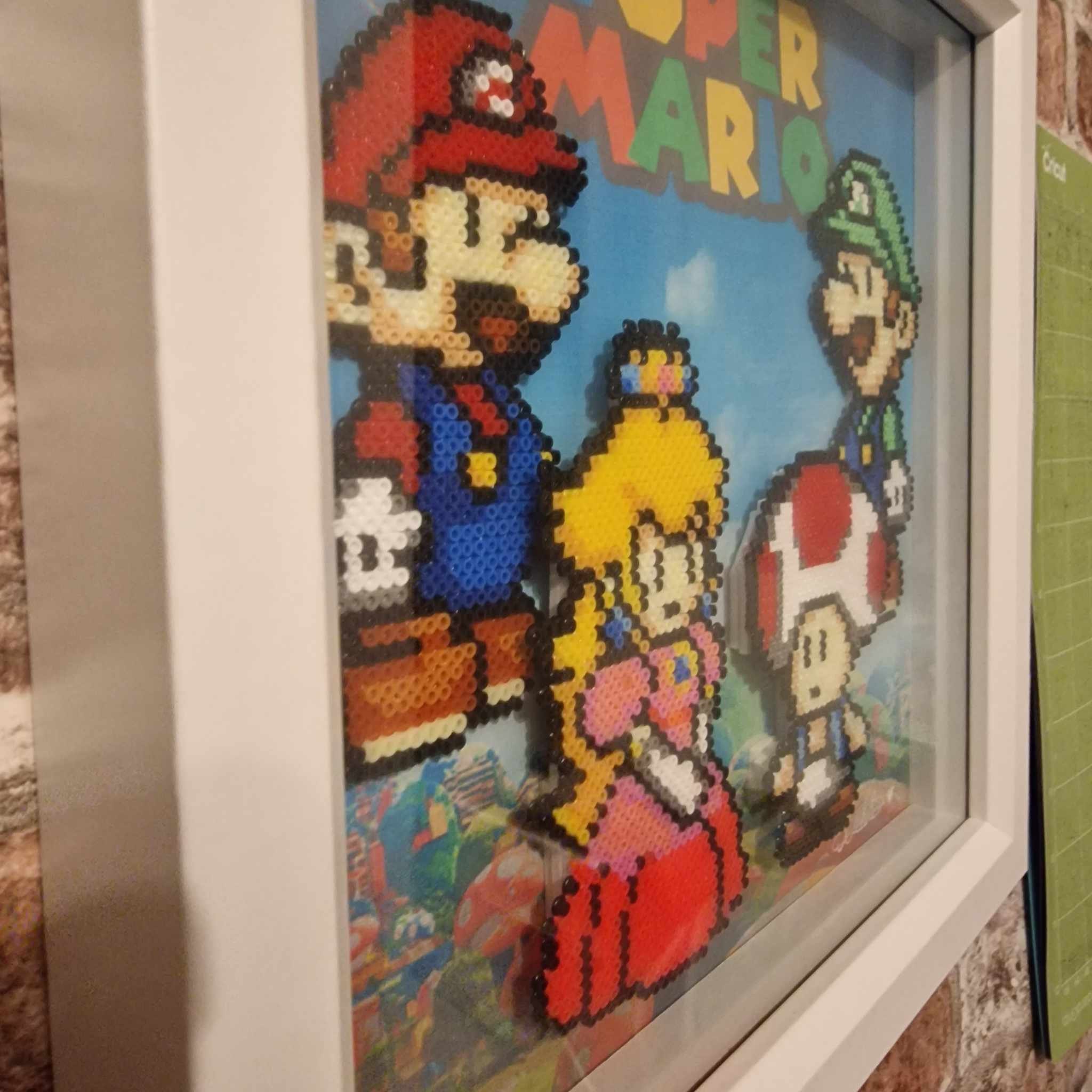 Pixel Art Shadowbox Frame - Mario, Luigi, Princess Peach, Toad - Etsy UK