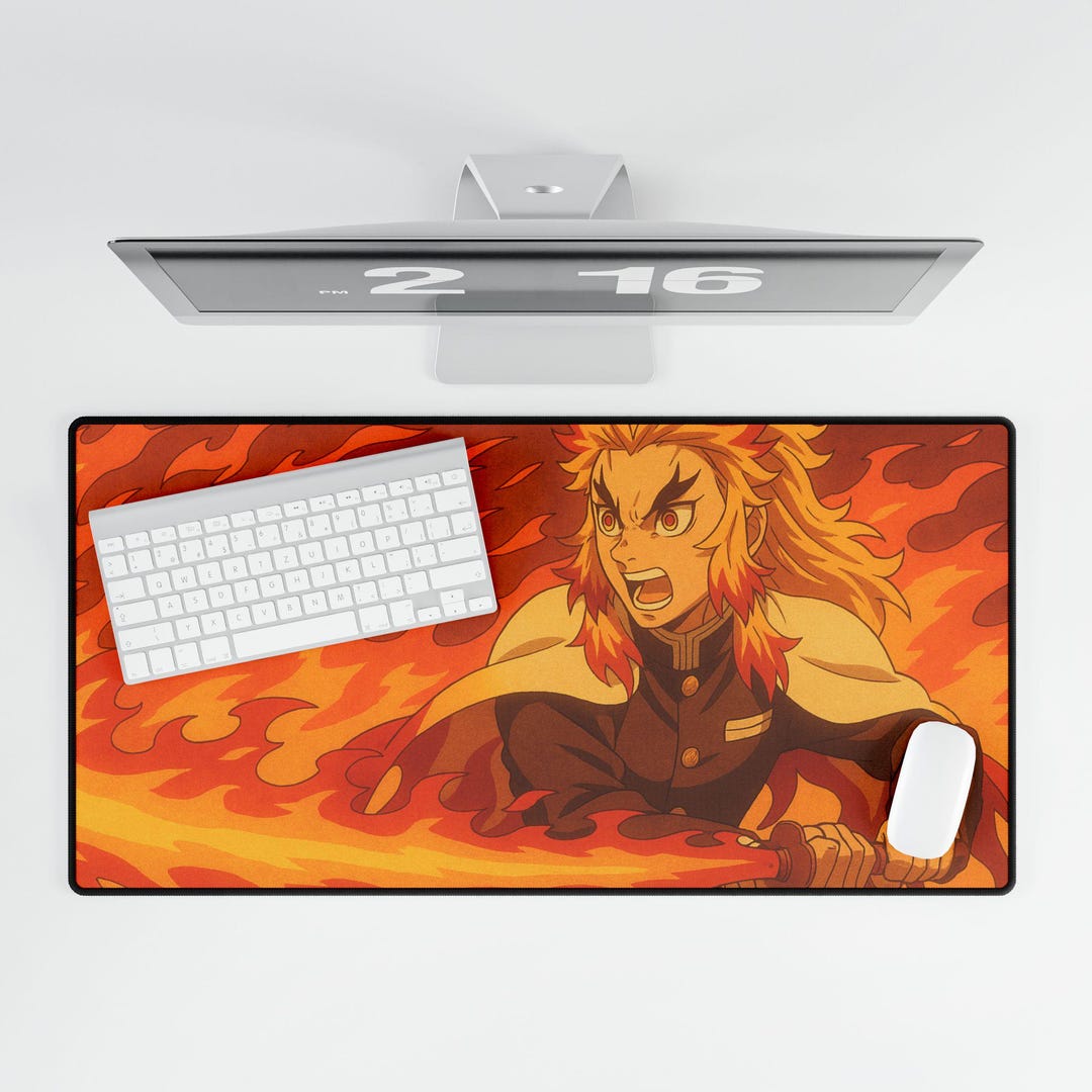 Rengoku Mouse Pad Demon Slayer Desk Mat - Gaming, Office Decor, Anime ...