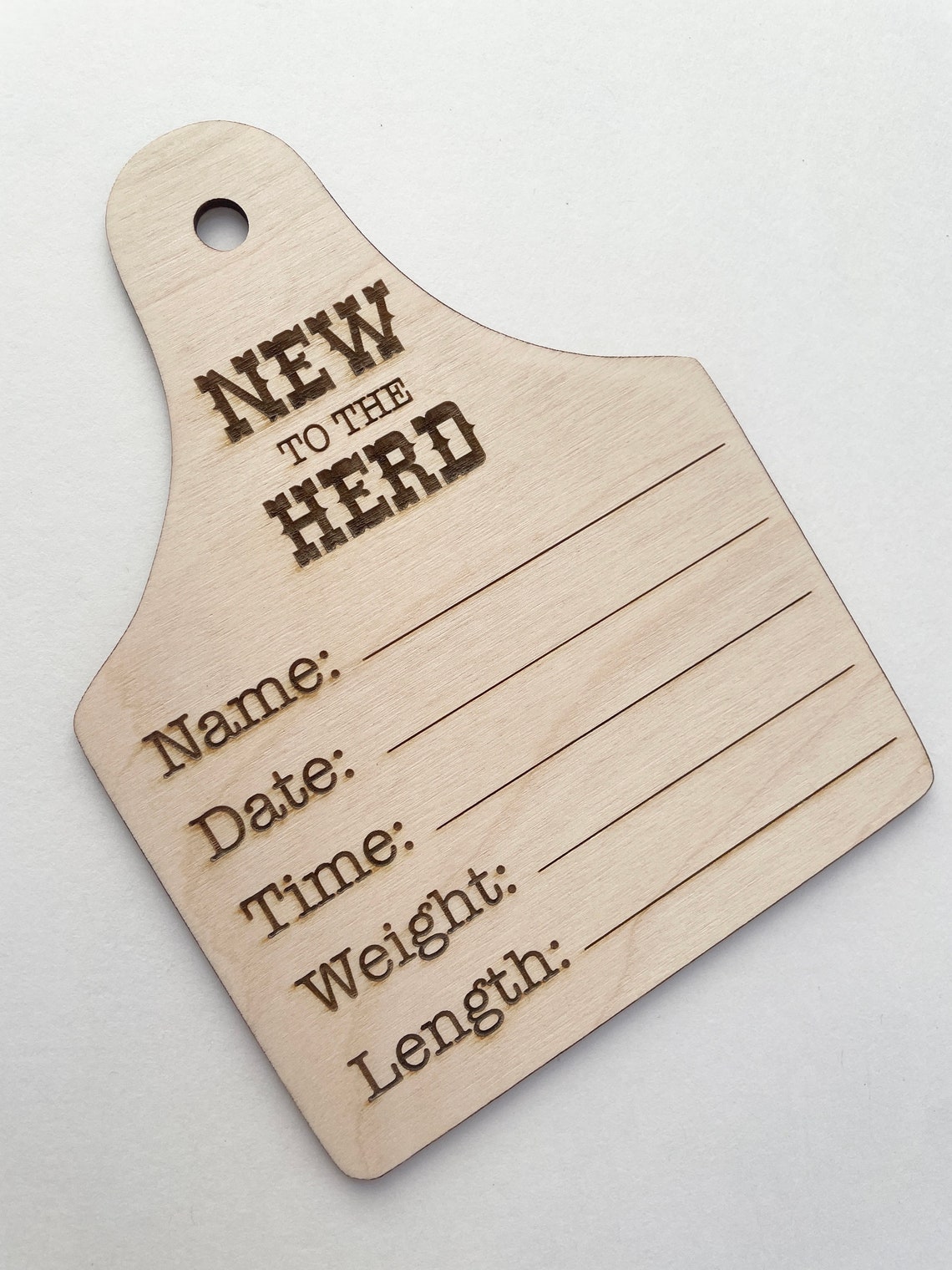 Cow Tag Birth Announcement Sign, Birth Stats, Baby Name Sign, Hospital ...