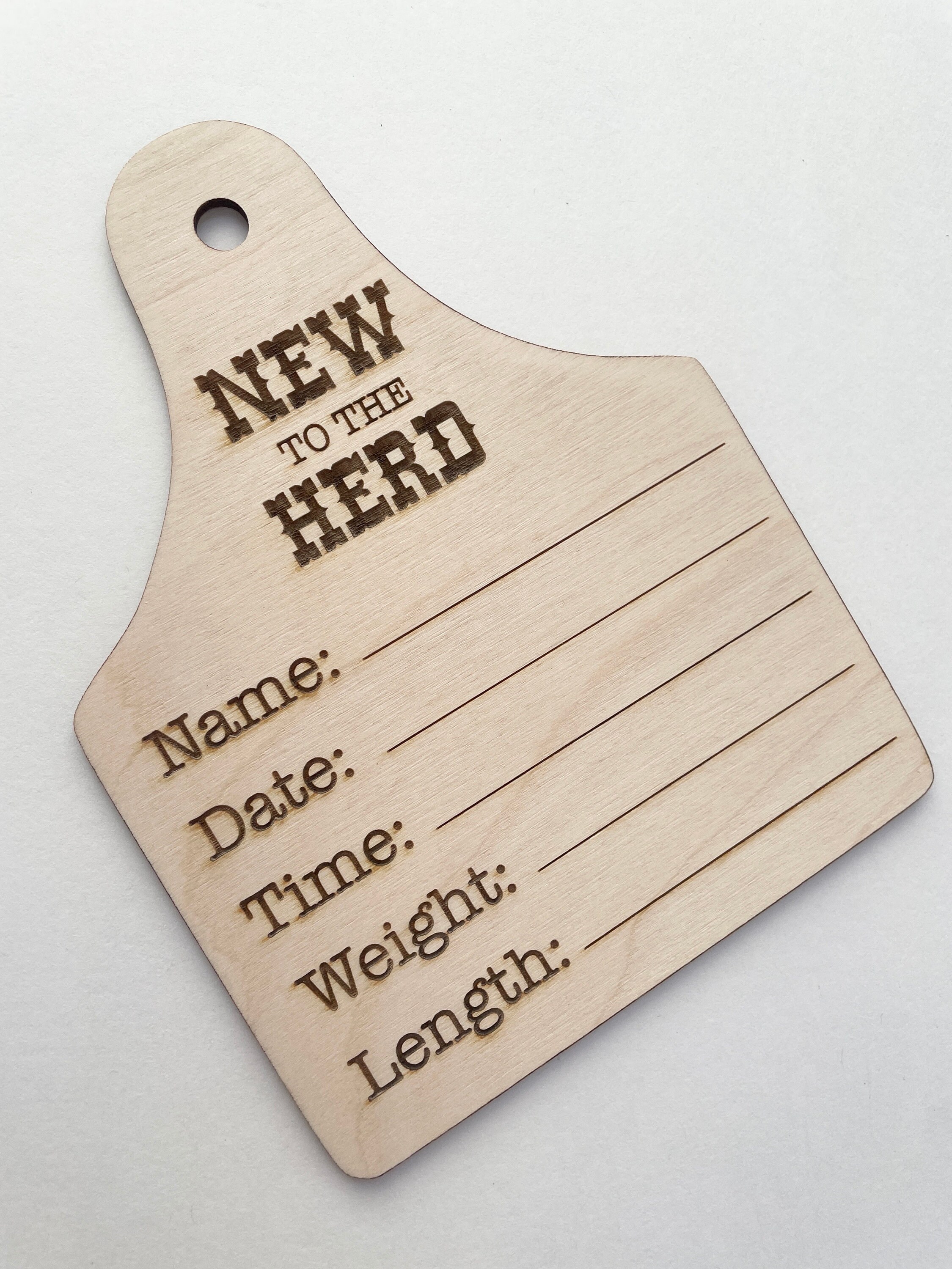 Cow Tag Birth Announcement Sign, Birth Stats, Baby Name Sign, Hospital ...