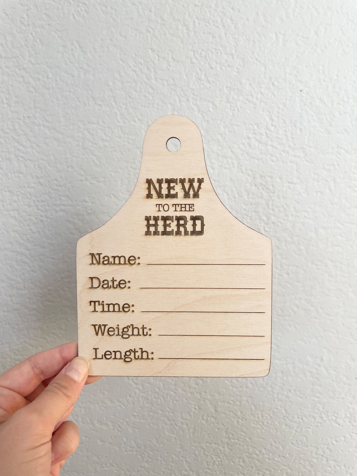 Cow Tag Birth Announcement Sign, Birth Stats, Baby Name Sign, Hospital ...