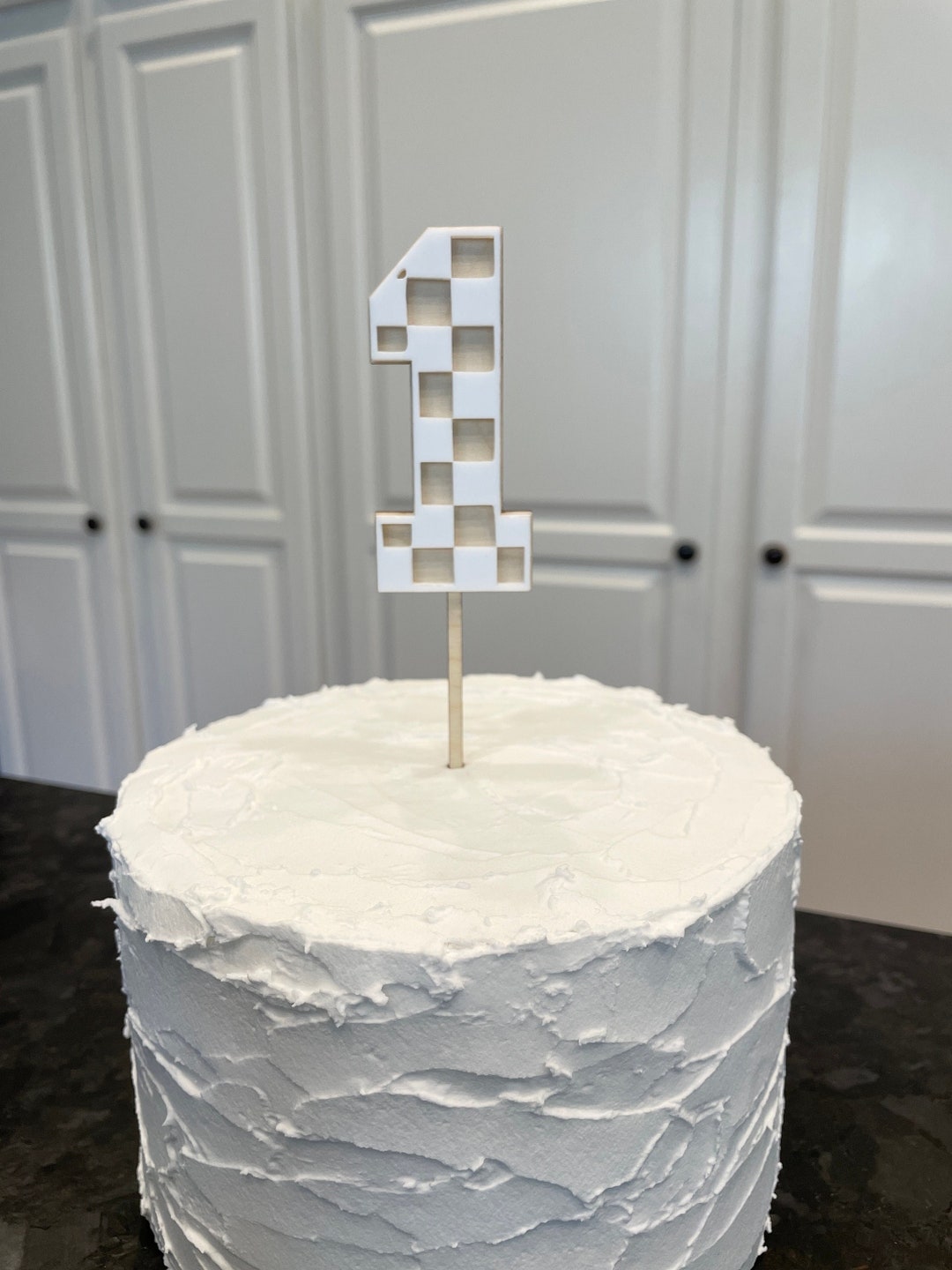Checkered Number Cake Topper, Racing Birthday, Checkered Flag Birthday ...