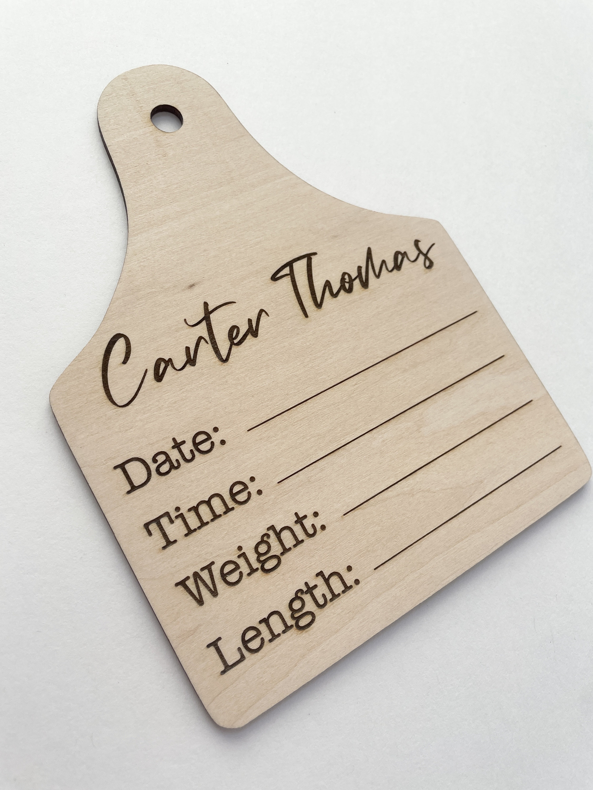 Cow Tag Birth Announcement Sign, Birth Stats, Baby Name Sign, Hospital ...