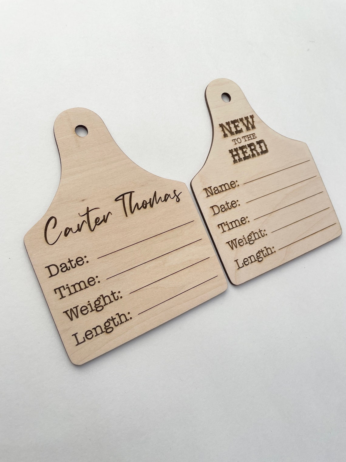 Cow Tag Birth Announcement Sign, Birth Stats, Baby Name Sign, Hospital ...