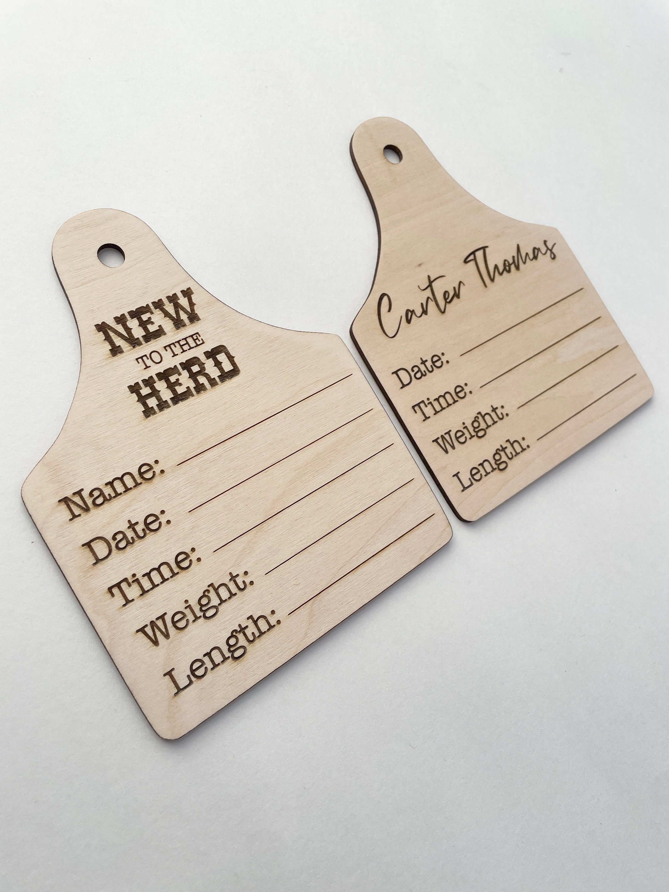 Cow Tag Birth Announcement Sign, Birth Stats, Baby Name Sign, Hospital ...