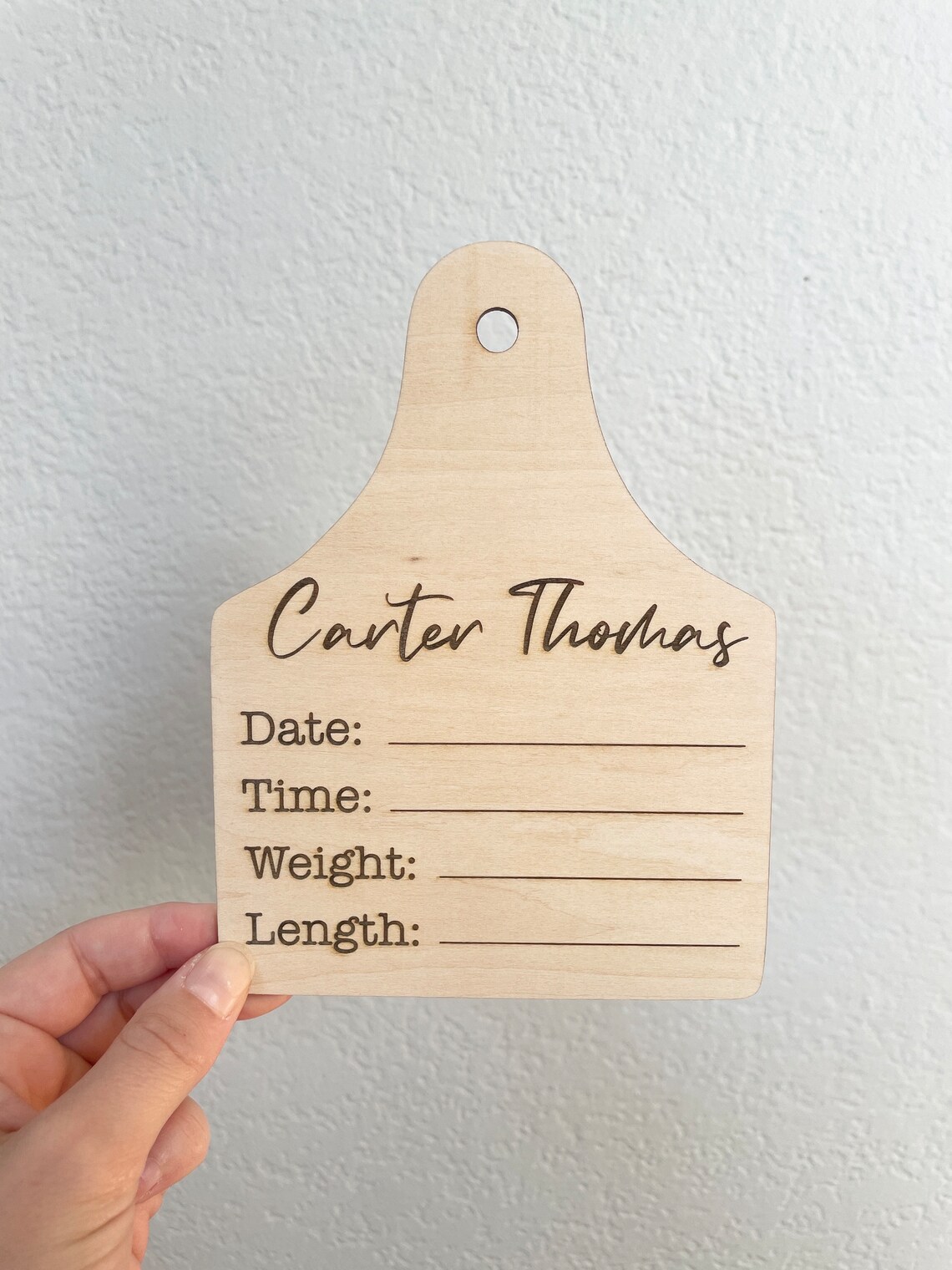 Cow Tag Birth Announcement Sign, Birth Stats, Baby Name Sign, Hospital ...