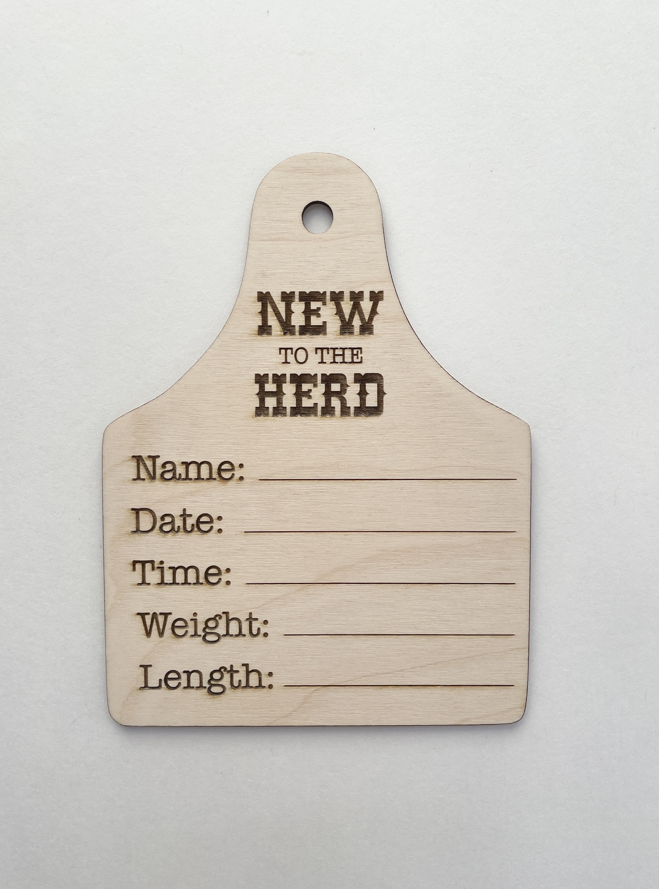 Cow Tag Birth Announcement Sign, Birth Stats, Baby Name Sign, Hospital ...