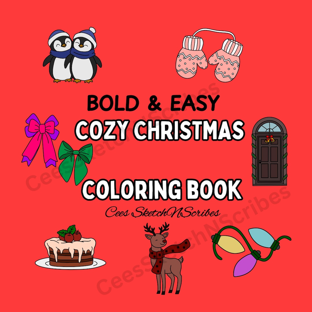 Bold & Easy Cozy Christmas Coloring Book | Coloring Book for Toddlers ...