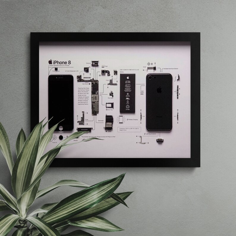 IPhone 8 Teardown Art Digital Template Apple iPhone Framed iPhone Wall ...